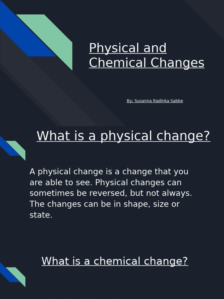 Physical and Chemical Changes | PDF