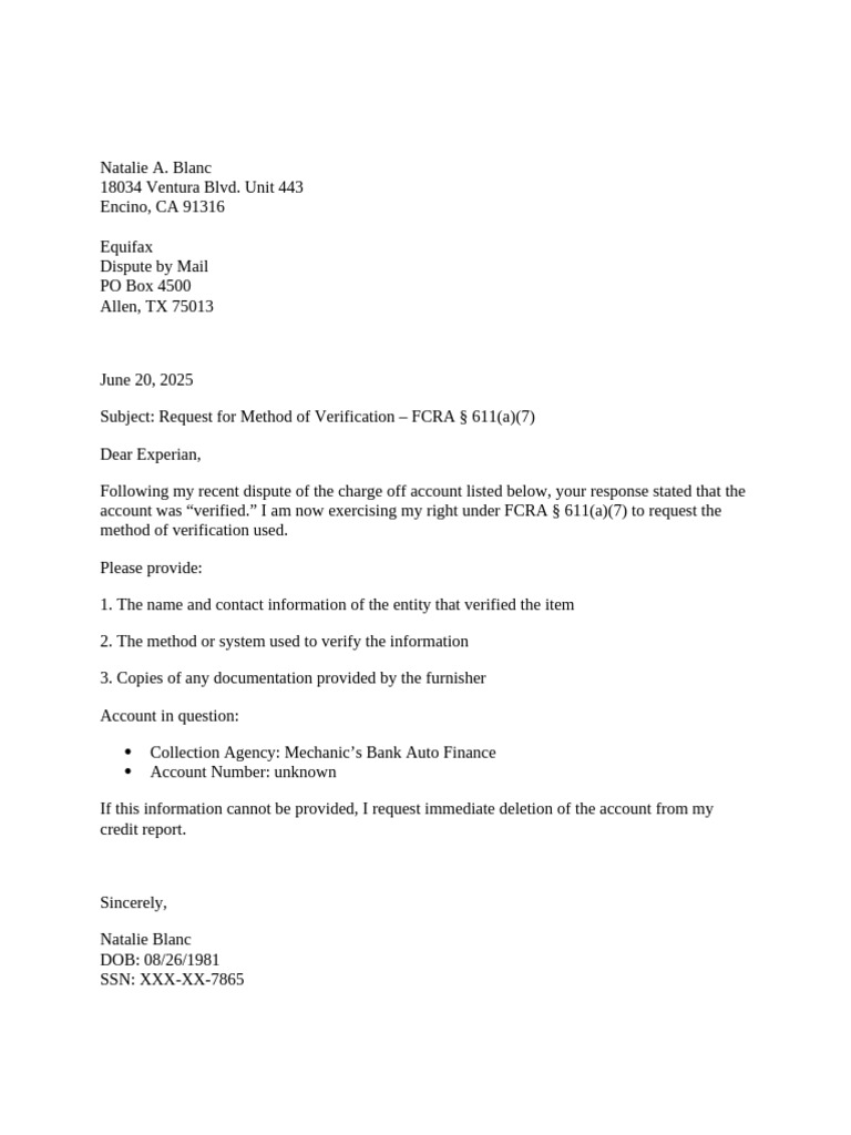 Method of Verification Demand | PDF