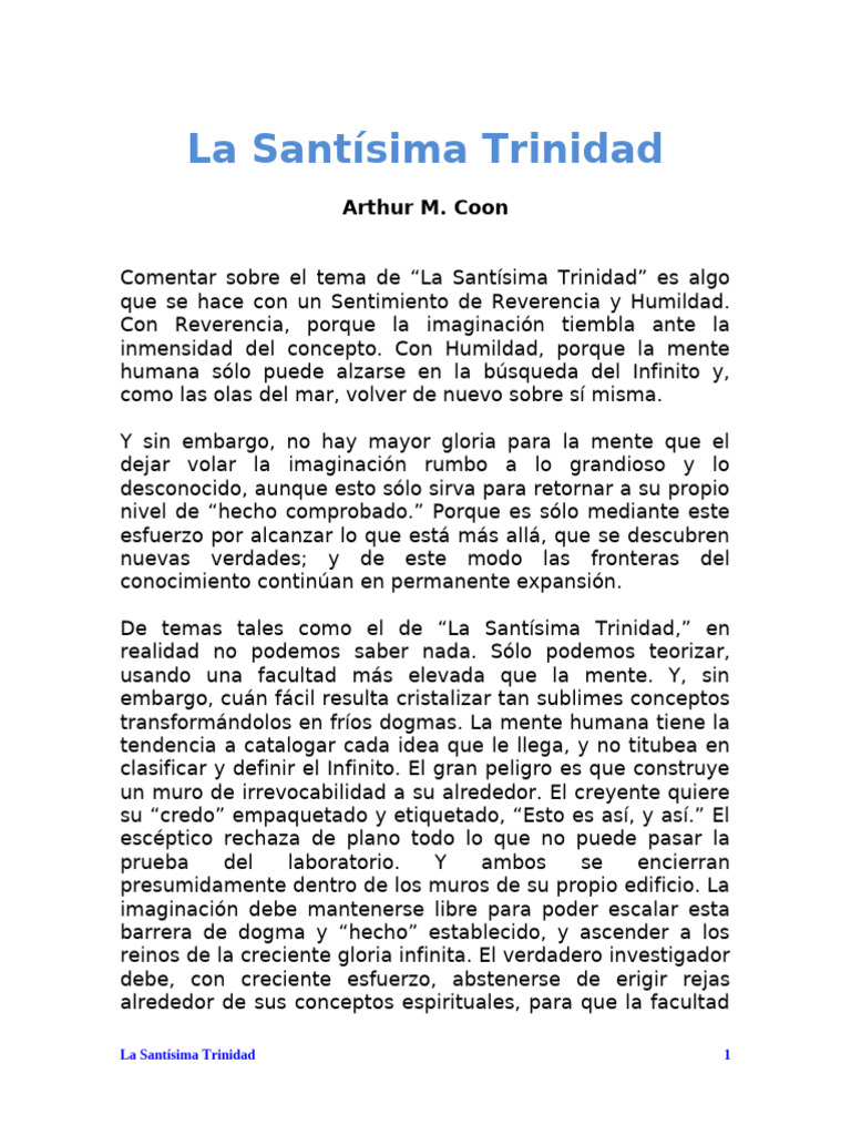 La Santísima Trinidad | PDF | Trinidad | espíritu Santo