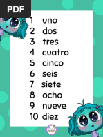 Números del 00 al 99 en español | PDF