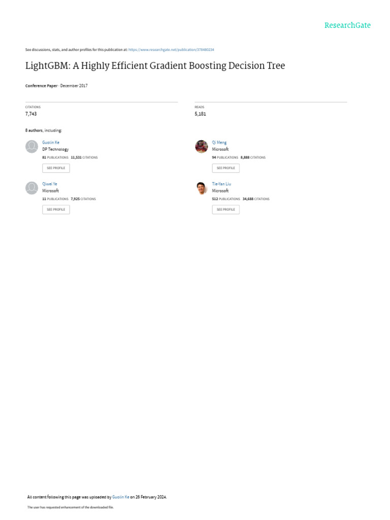 LightGBM: Efficient GBDT Implementation | PDF | Artificial Intelligence ...