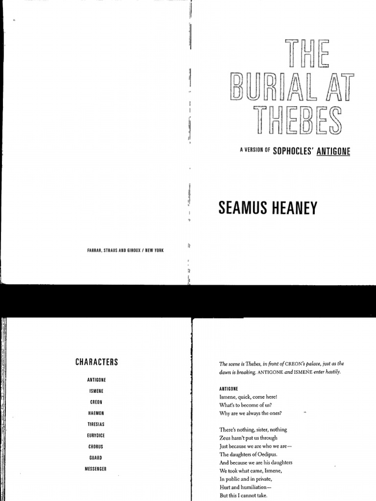Antigone Burial at Thebes | PDF