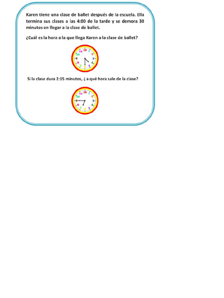 Ejercicios Reloj | PDF