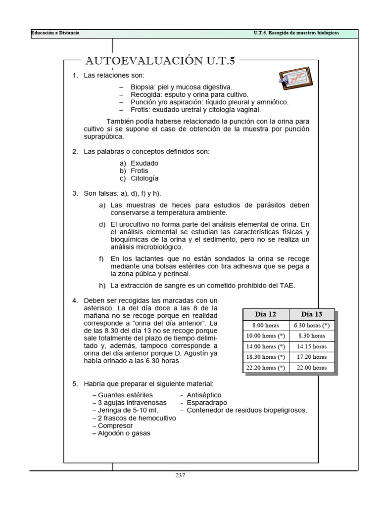 Solucion Autoevaluacion UT5 | PDF | Diagnostico medico | Medicina