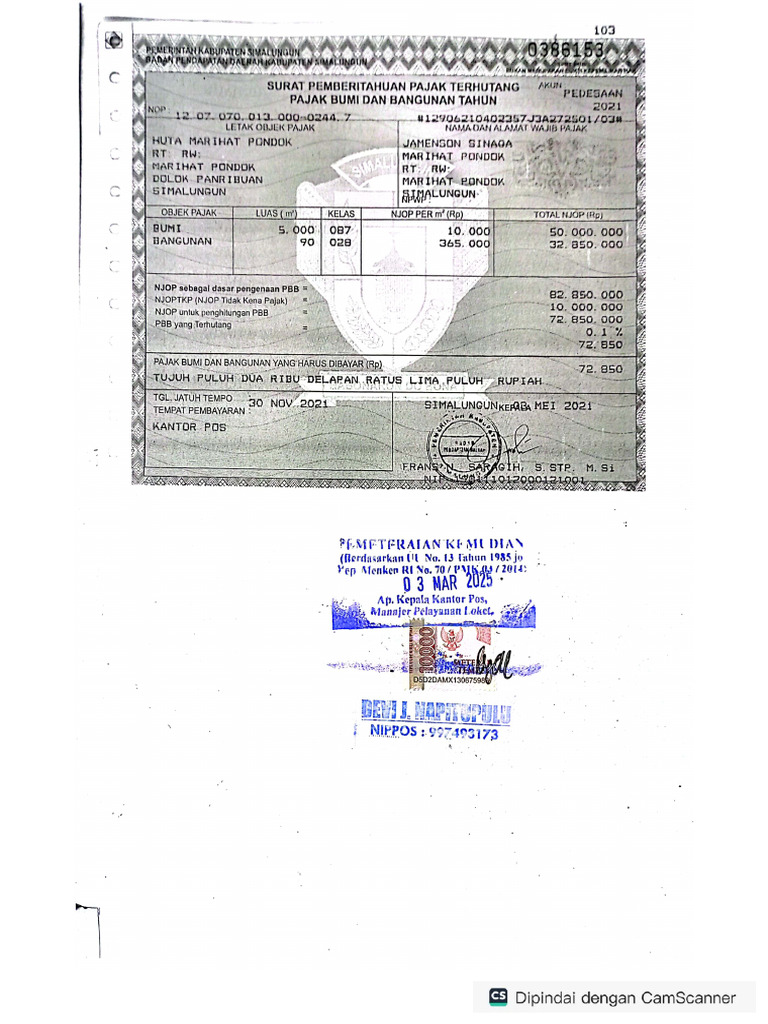 Pajak PBB 2021 | PDF