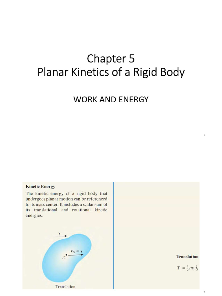 Chapter 5 Planar Kinetics Work and Energy Updated Version | PDF | Force | Potential Energy