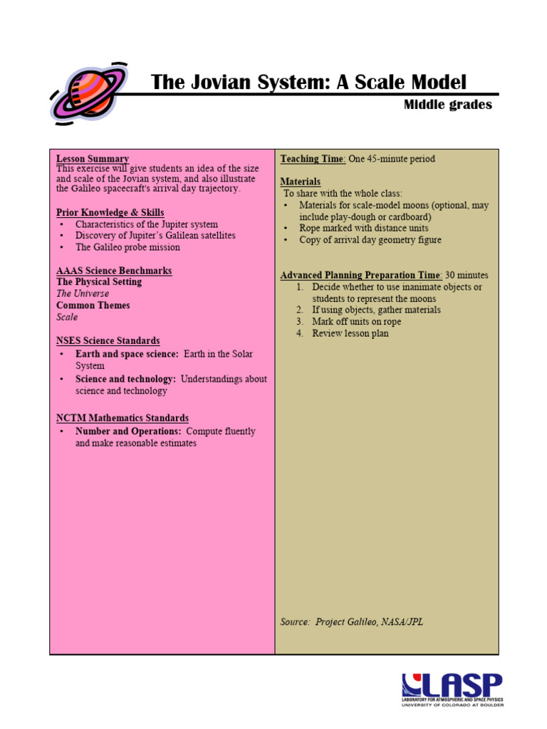 The Jovian System A Scale Model | PDF | Jupiter | Natural Satellite