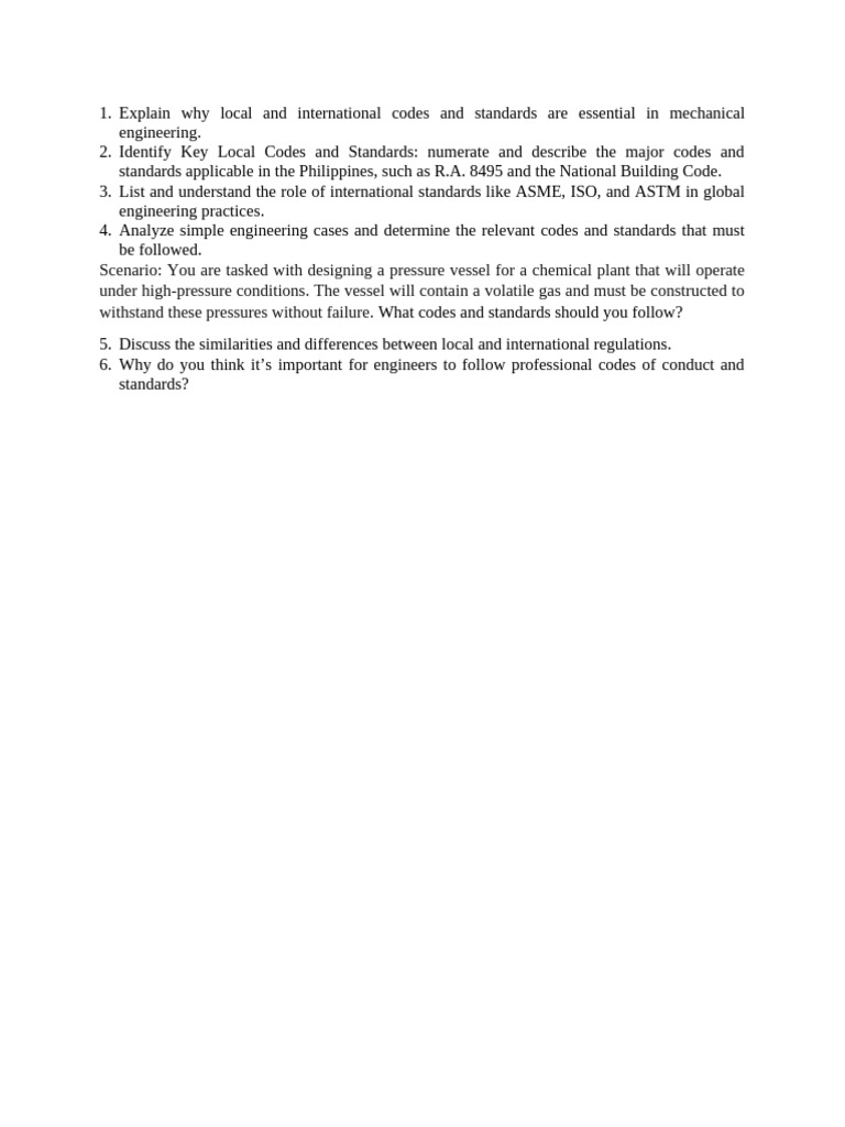 Essential Codes in Mechanical Engineering | PDF
