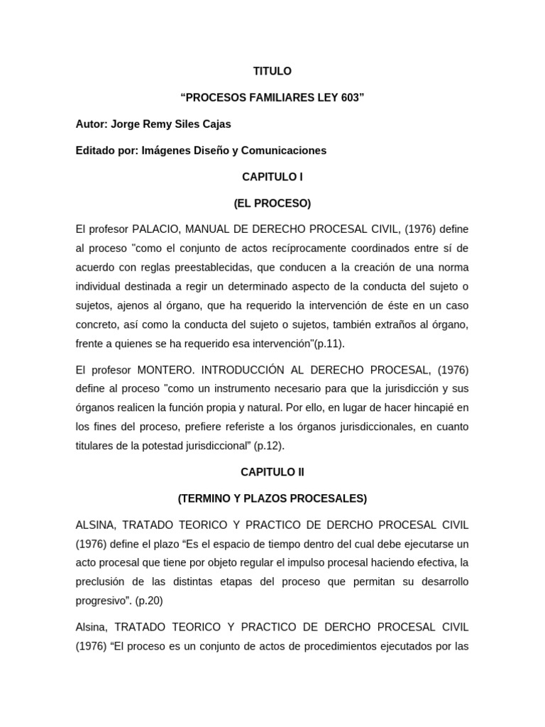 Procesos Familiares Ley 603 Bolivia | PDF | Ley procesal | Anulación