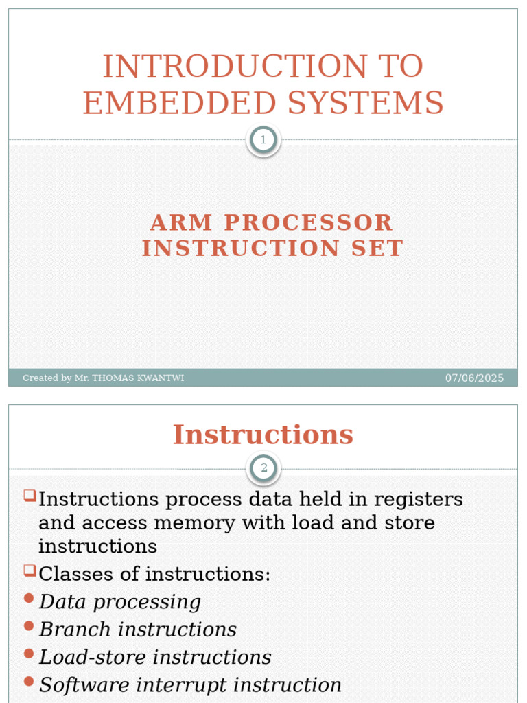 ARM Processor Instruction Set - Lecture 6 | PDF | Office Equipment | Computer Programming