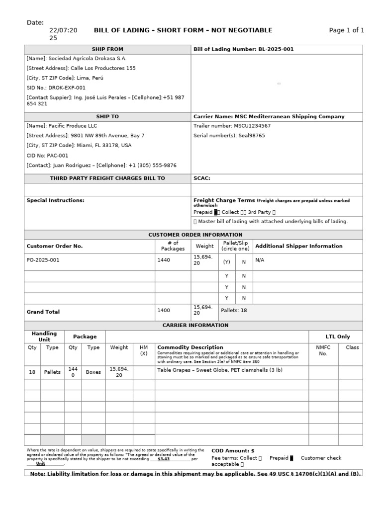 Third Party Freight Charges Details | PDF | Cargo | Logistics