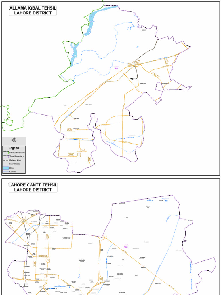 Lahore New Tehsils MAP | PDF