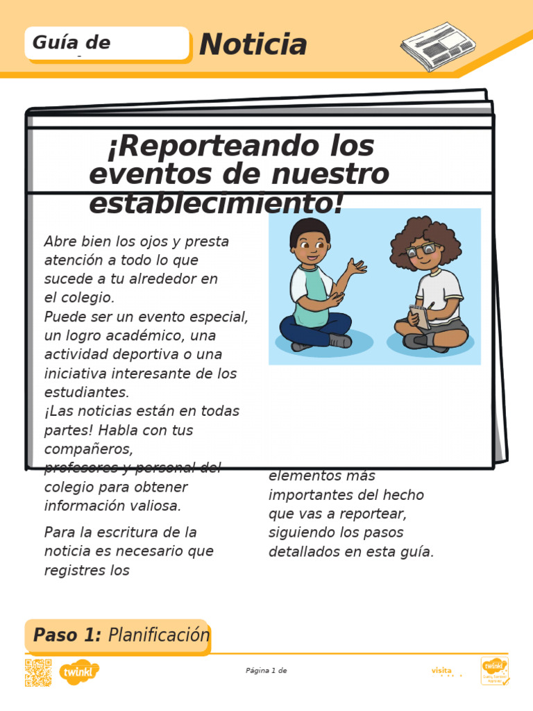 CL L 1690259241 Guia de Escritura Noticia Escolar Ver 2 | PDF
