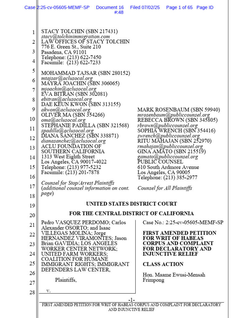 Noem v. Vasquez Perdomo Case Overview | PDF | U.S. Immigration And ...