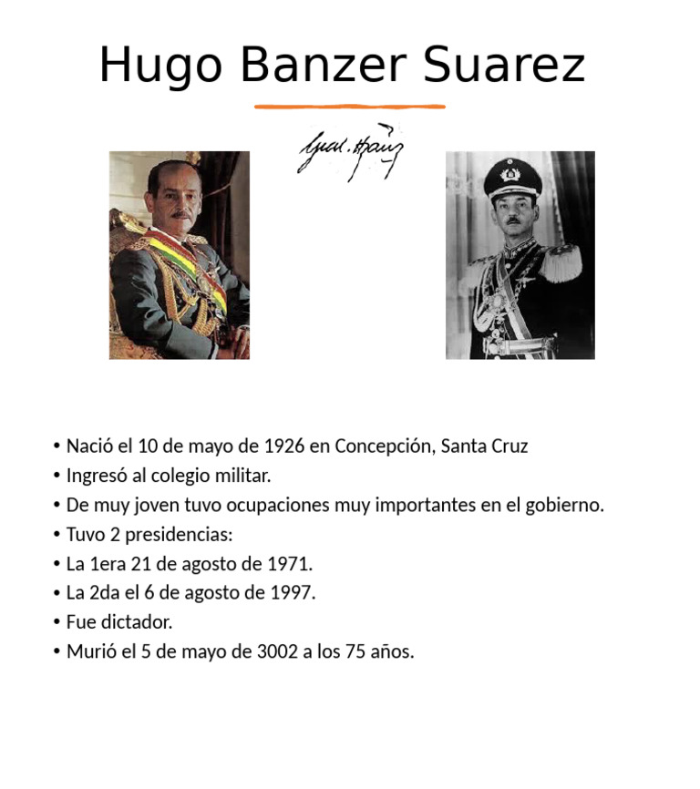 Presentación de Hugo Banzer Suárez | PDF