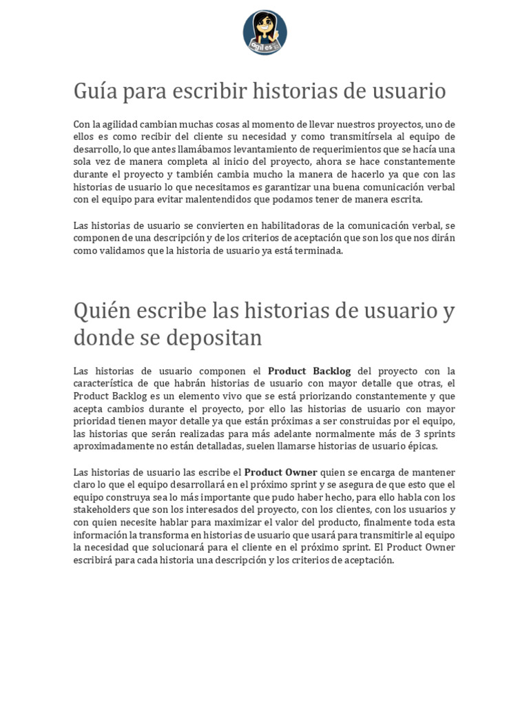 Cómo Escribir Historias de Usuario Efectivas | PDF