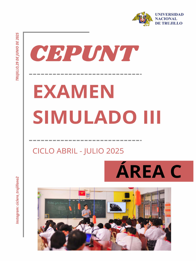 Área 'C' Simulado III CEPUNT (Ciclero Trujillano) | PDF