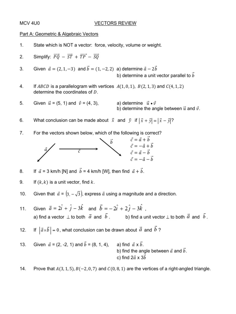 Vectors Review | PDF | Line (Geometry) | Geometry