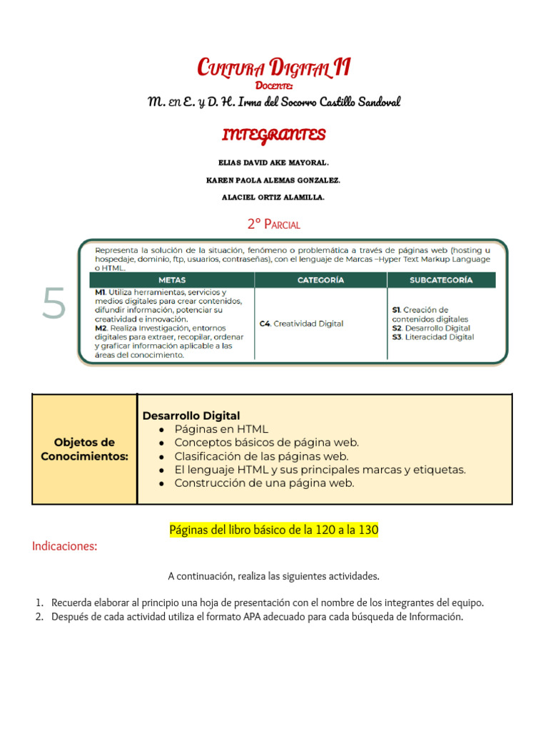 Progresión 5 Evaluación Formativa - ISCS - 25A | PDF | HTML | Informática