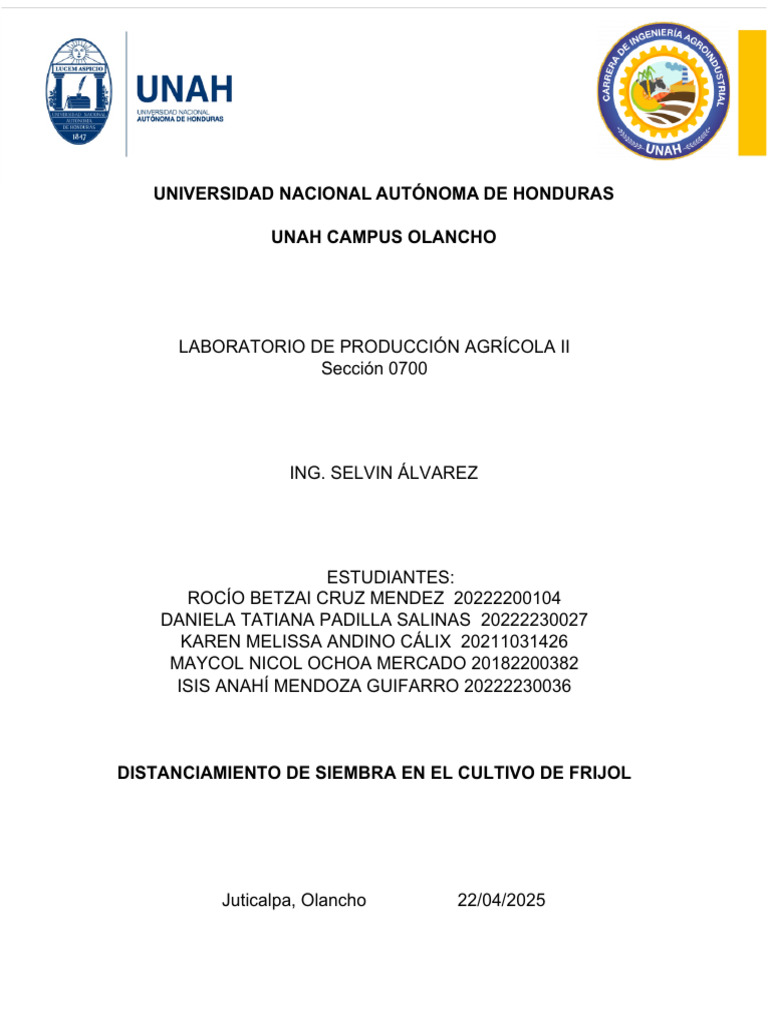 Práctica - Lab - Agrícola II | PDF