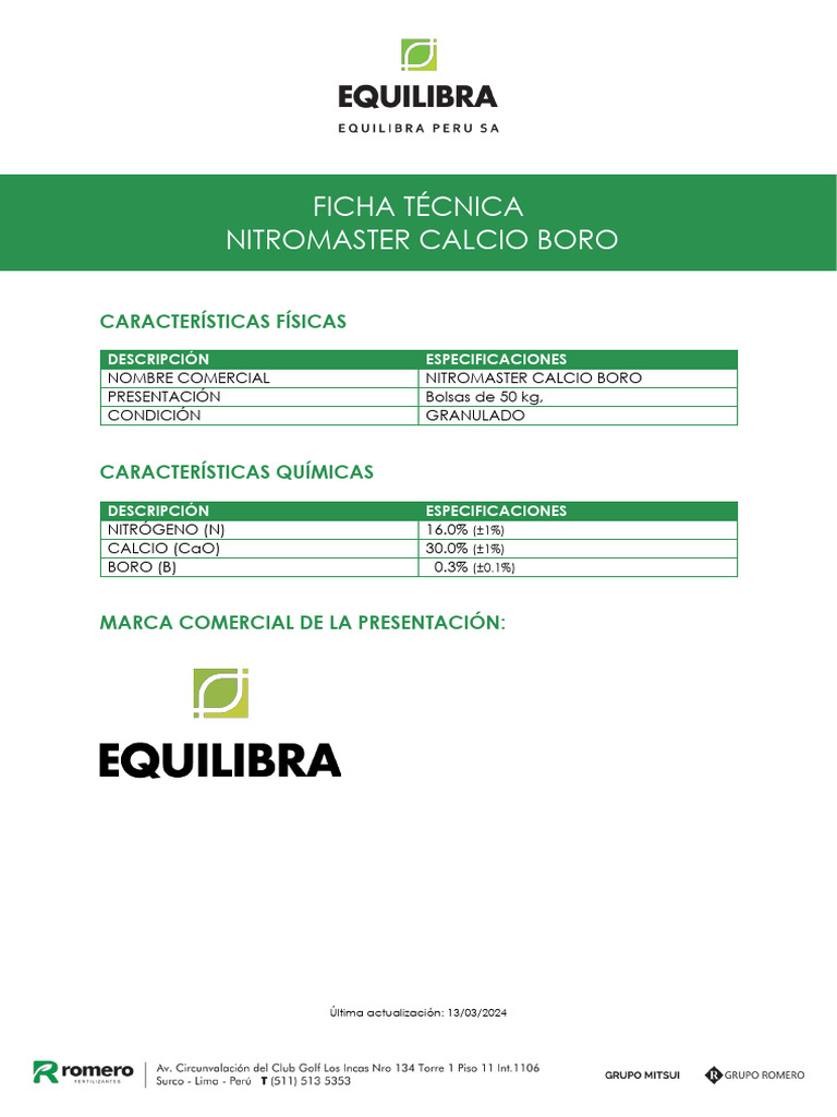 FT Nitromaster Calcio Boro | PDF