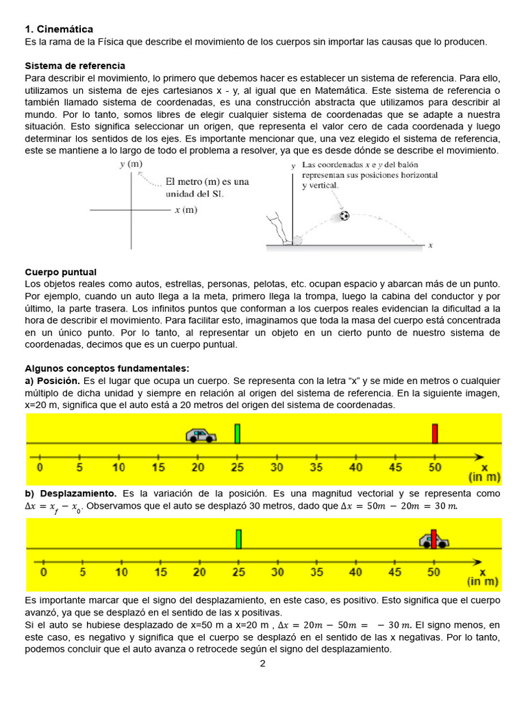 Teor-A Conceptos de Cinem-Tica | PDF | Velocidad | Aceleración