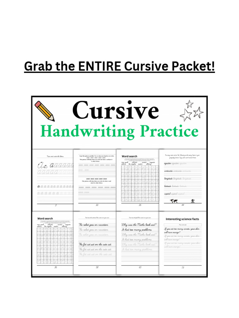 Grab The ENTIRE Cursive Packet! | PDF | Geodesy