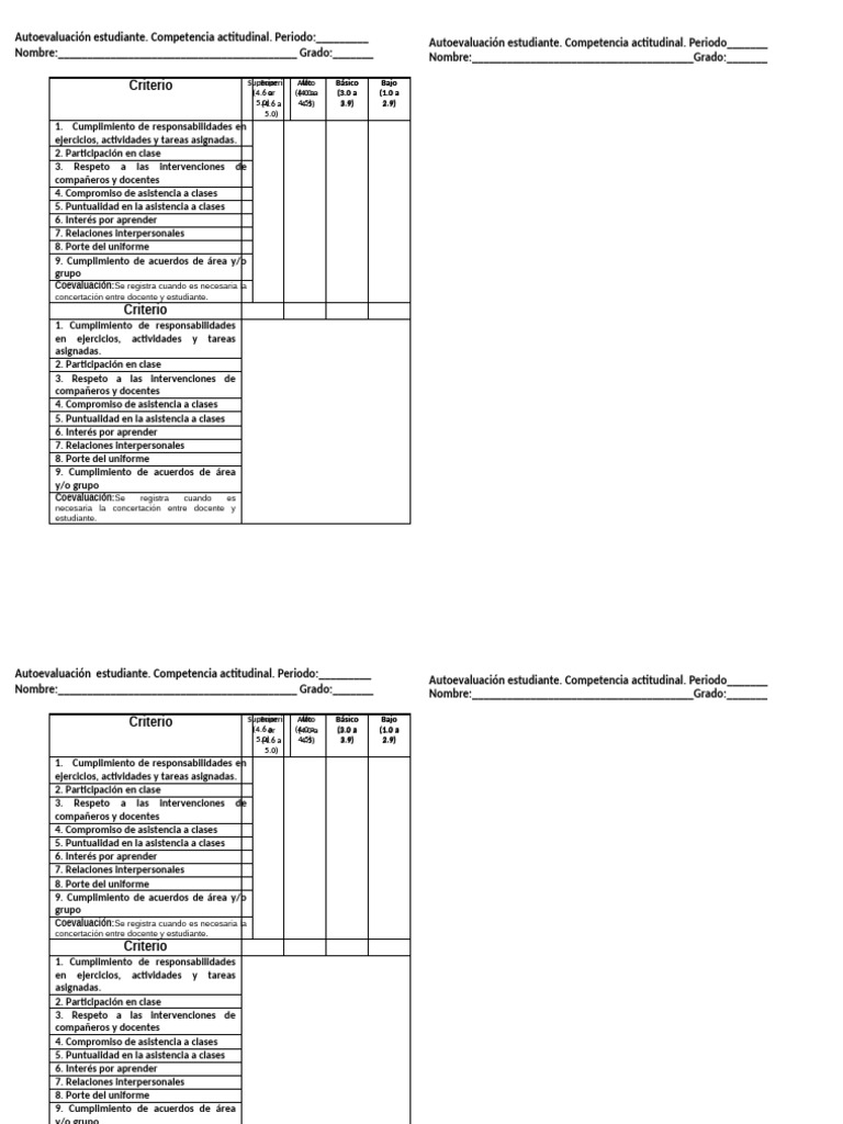 Autoevaluacion Formato 2023 | PDF