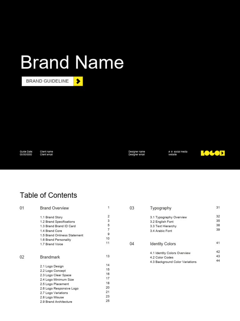 Brand Guideline Template - HDL | PDF | Logos | Typography