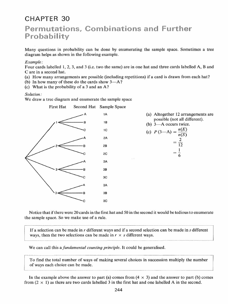 Counting Techniques Worksheet | PDF