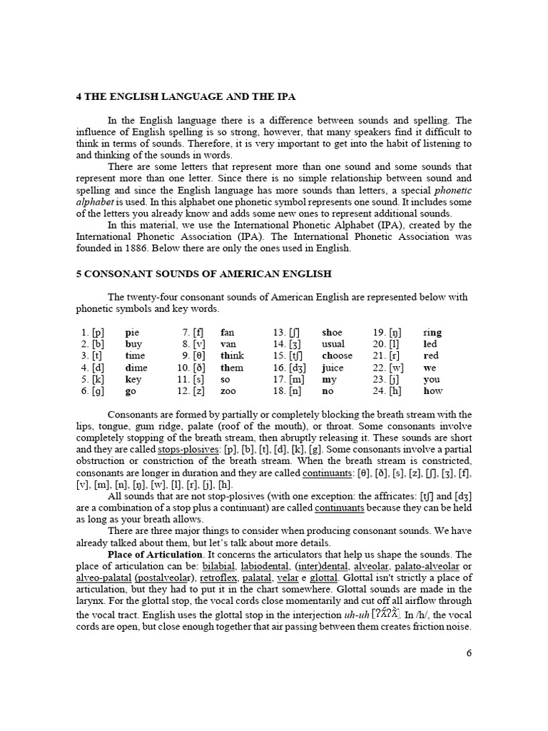 American English IPA Consonant Sounds | PDF | Linguistics | Human Voice
