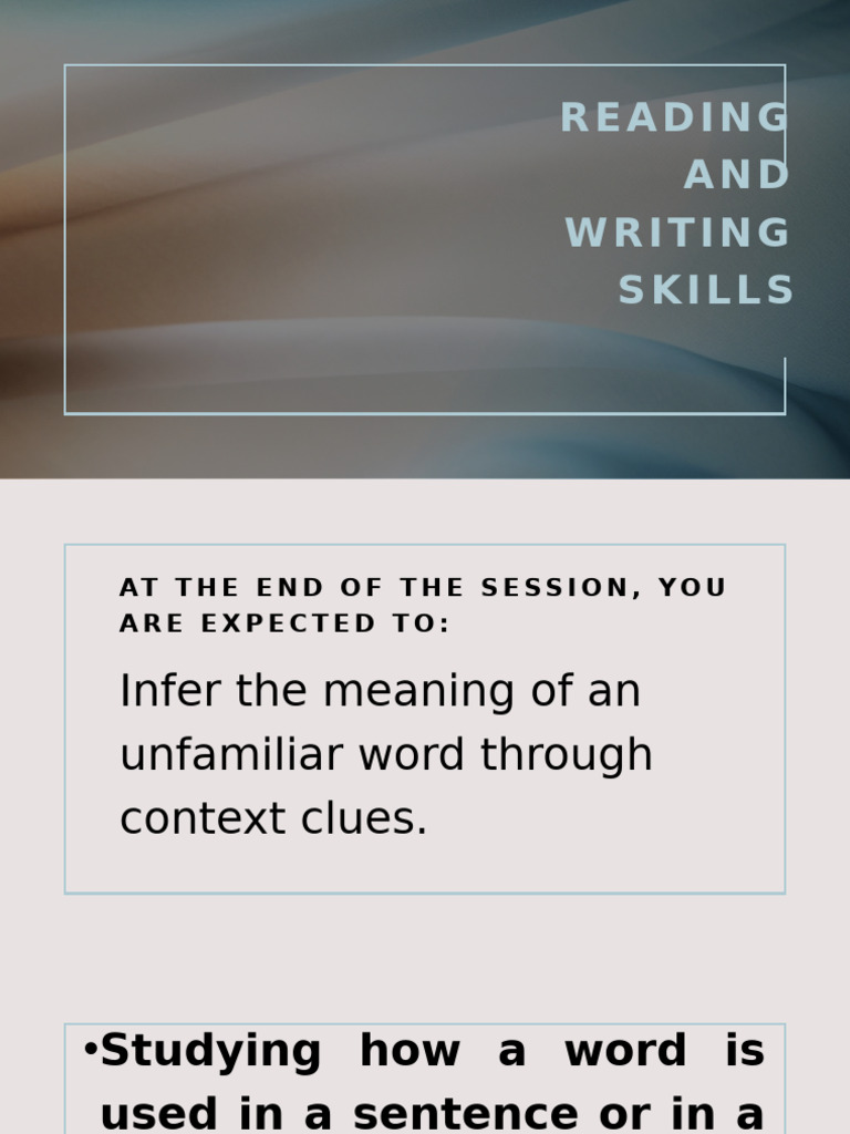 Context Clue Vocabulary Skills | PDF
