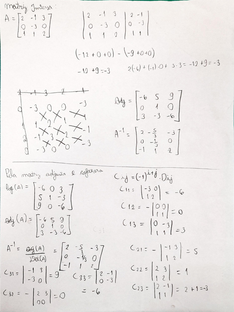 Matriz Inversa e Regra de Cramer | PDF
