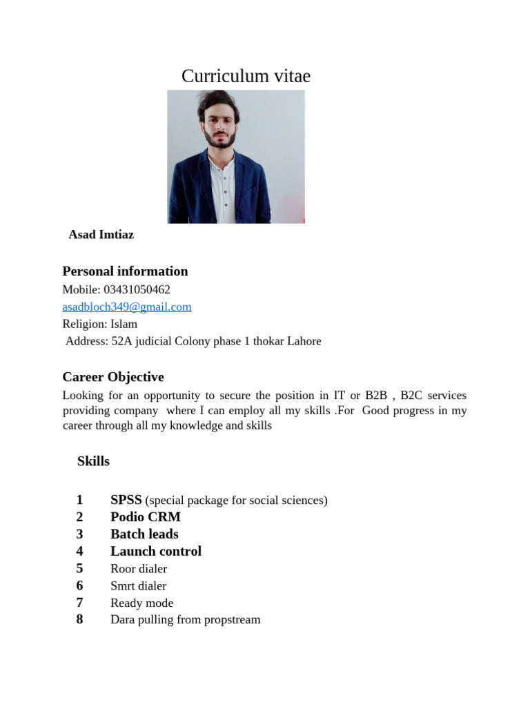 Asad Imtiaz Resume | PDF
