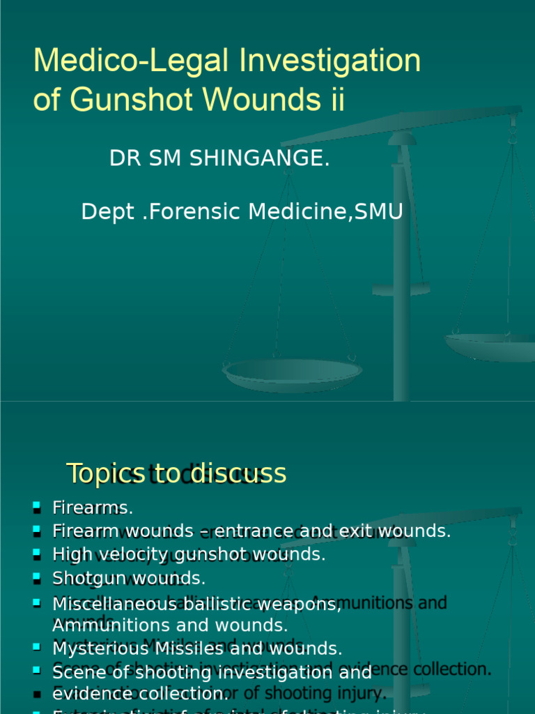 Analysis of Gunshot Wounds | PDF | Firearms | Gun