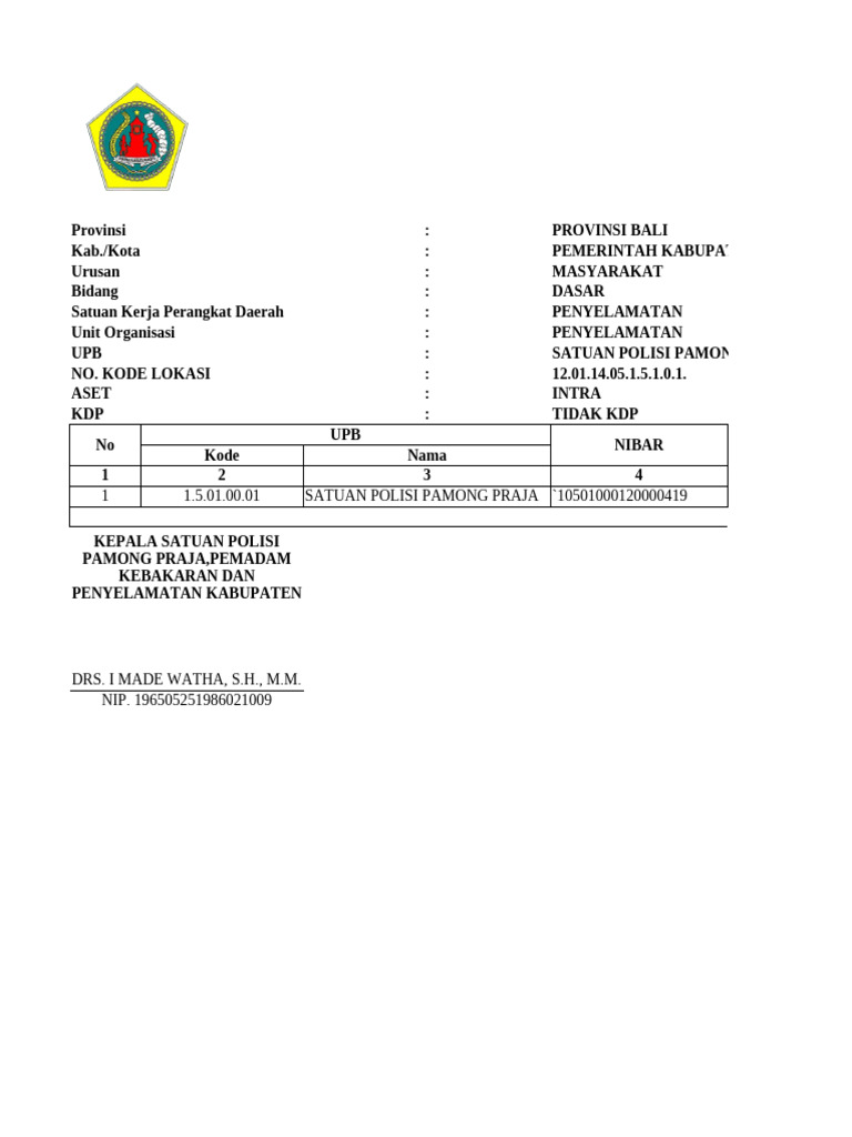 Kartu Inventaris Data Entry KIB B PERALATAN DAN MESIN Intra 1 5.1.0.1 | PDF