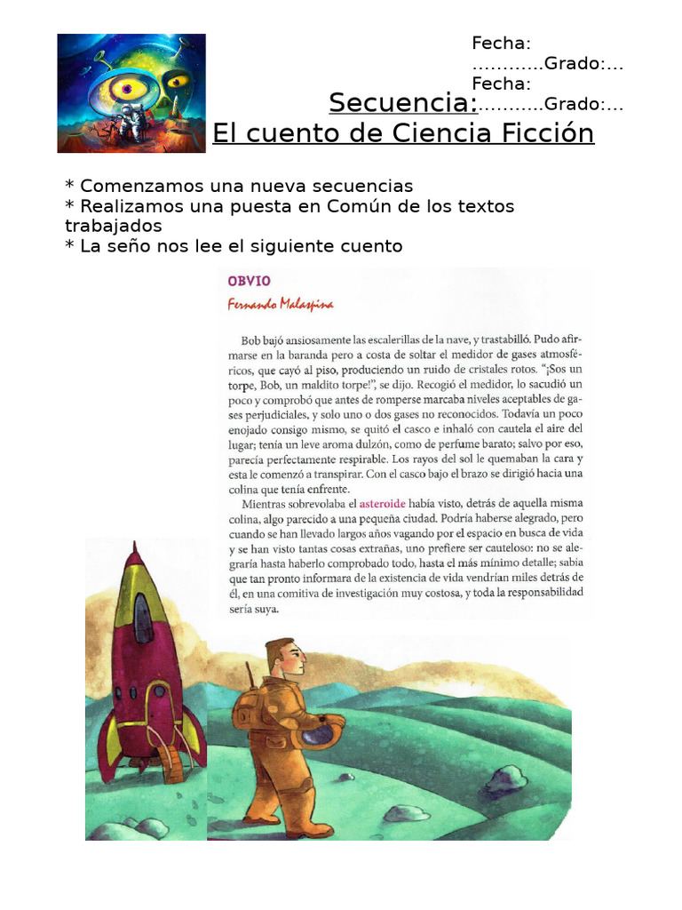 Actividades de Comprensión en Ciencia Ficción | PDF
