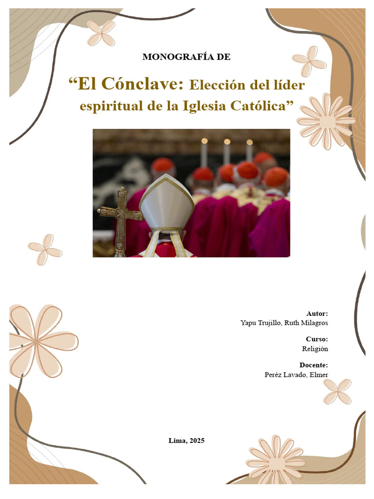 MONOGRAFÍA de El Cónclave | PDF | Papa | Papa Francisco