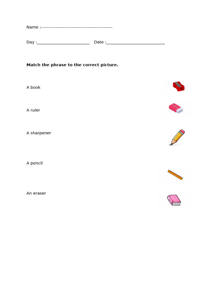 Name: - : Match The Phrase To The Correct Picture | PDF