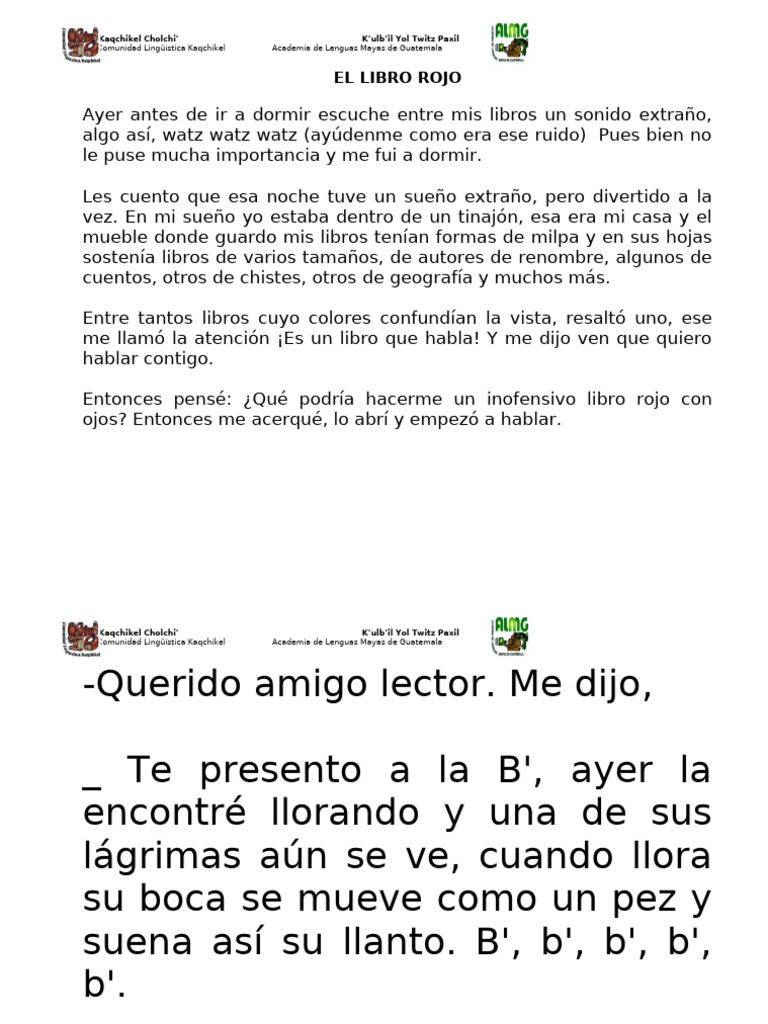 Käq Sik'iwuj. Historia Del Libro Rojo. | PDF