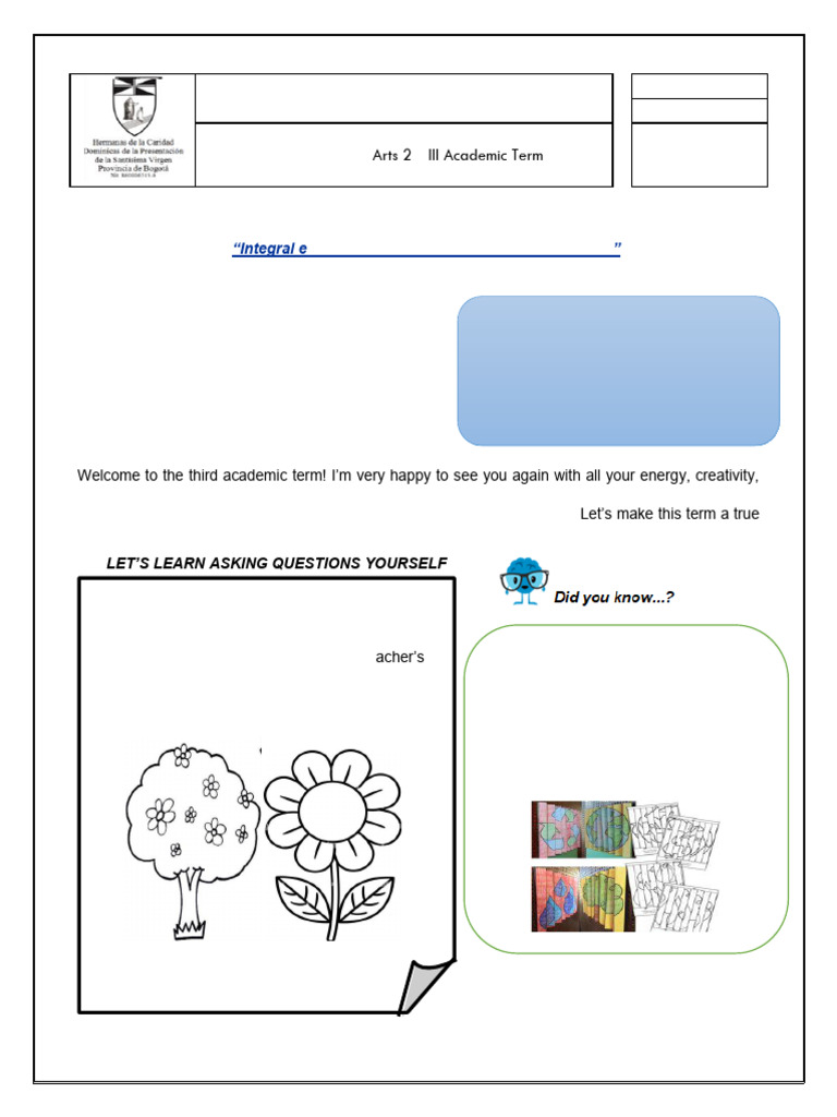 Second Grade Arts Third Term Artes | PDF | Drawing | Collage
