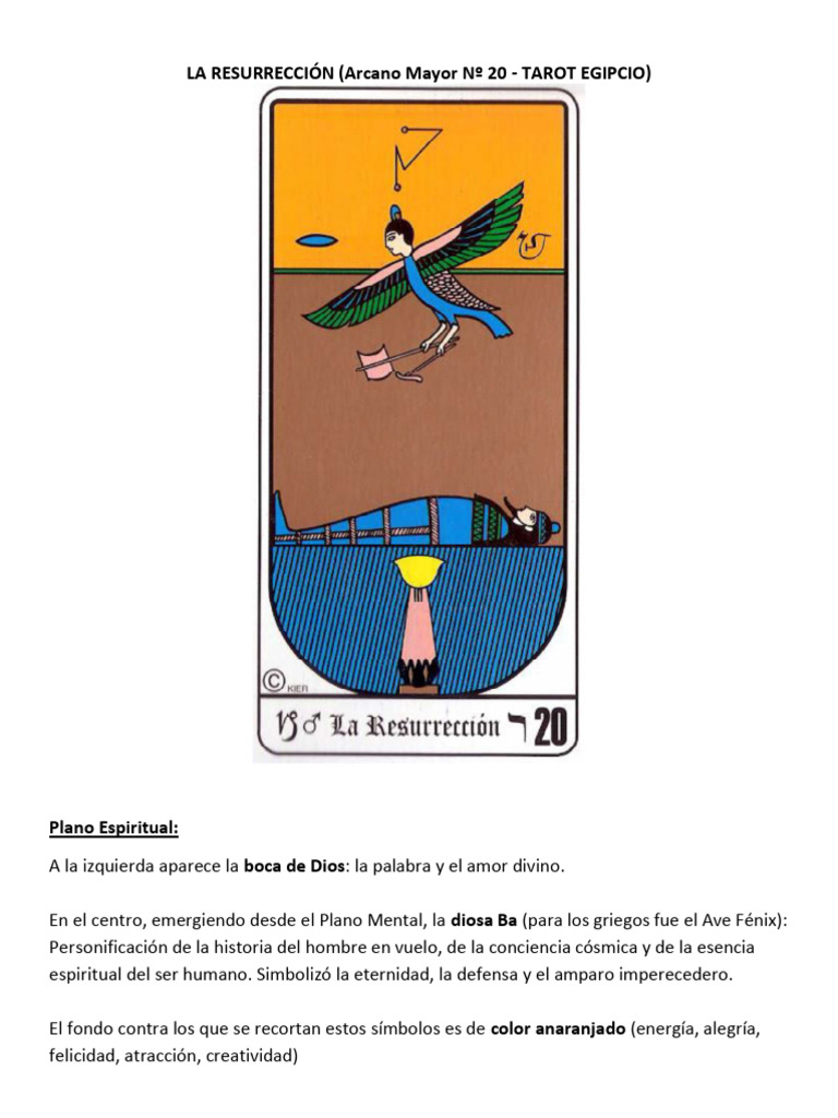 Arcano 20 - La Resureccion - Tarot Egipcio - Con Inversion | PDF ...