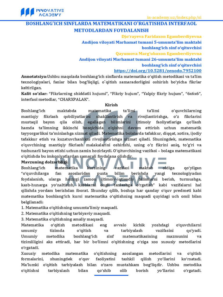 Ilm Fan+Va+Innovatsiya+0801 | PDF