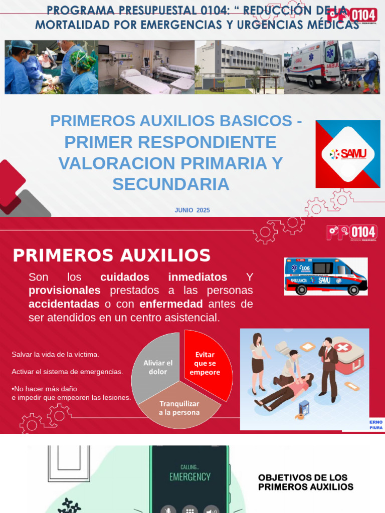 Presentacion Primeros Auxilios | PDF | Primeros auxilios | Herida