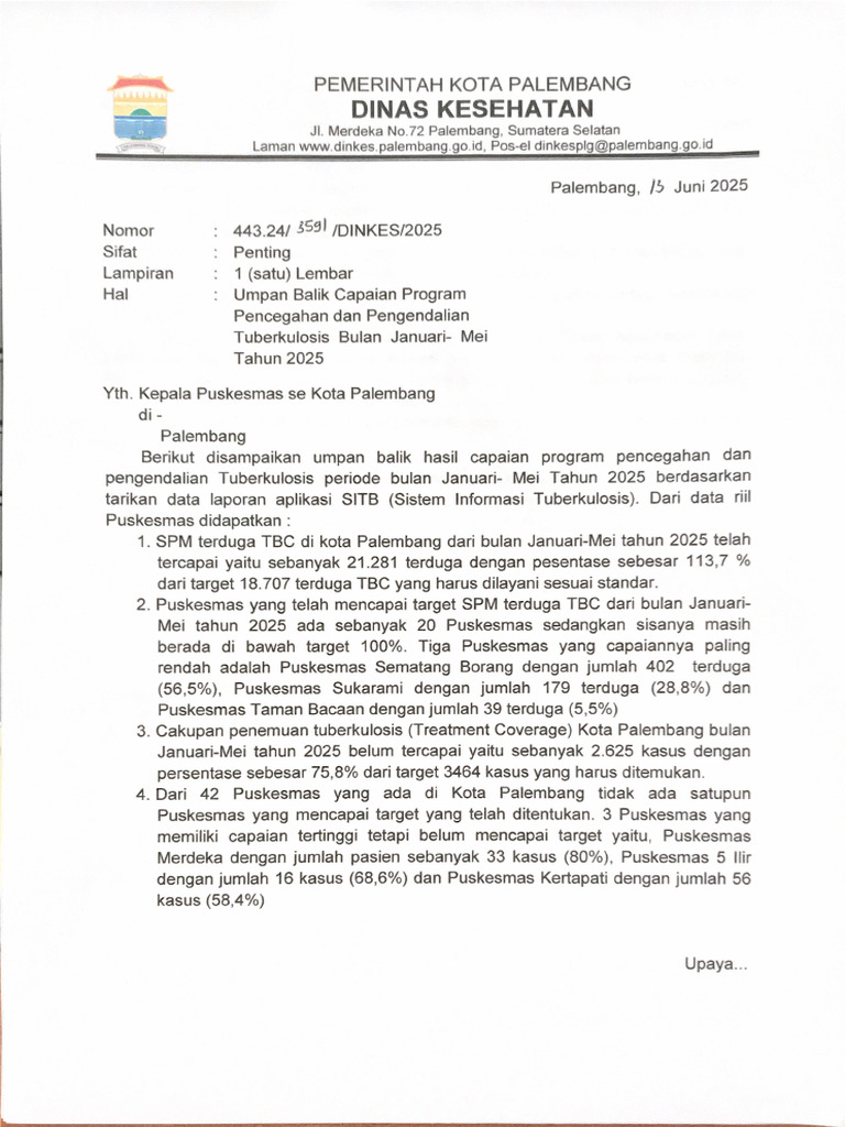 Umpan Balik Capaian TB Januari - Juni 2025 Terbaru | PDF
