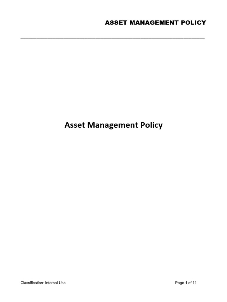 Asset Management Policy | PDF | Cloud Computing | Desktop Computer