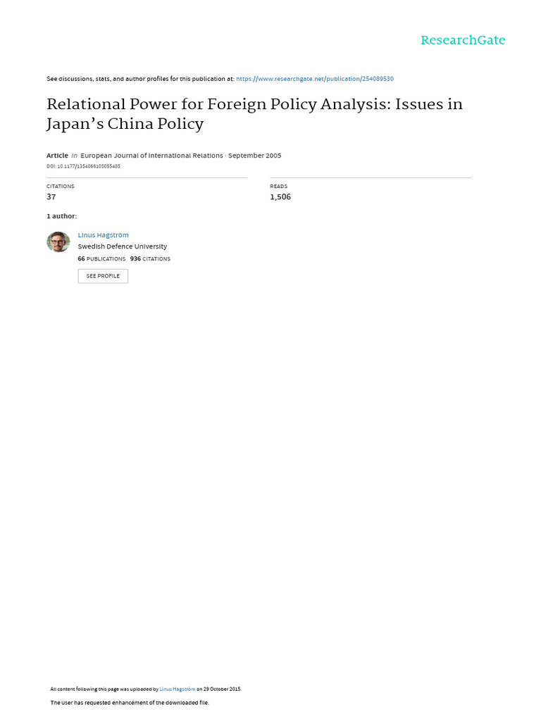 Relational Power For Foreign Policy Analysis Issue | PDF | Exclusive ...