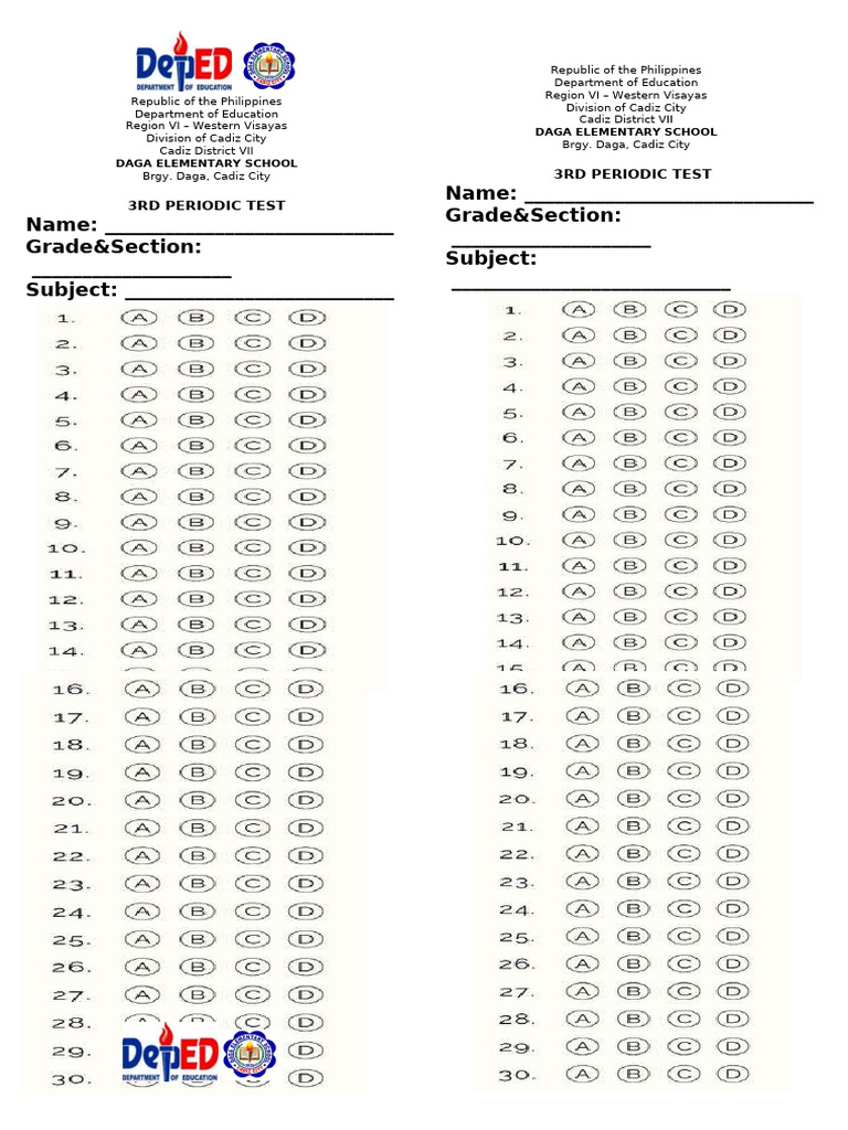 Shading Answer Sheets | PDF