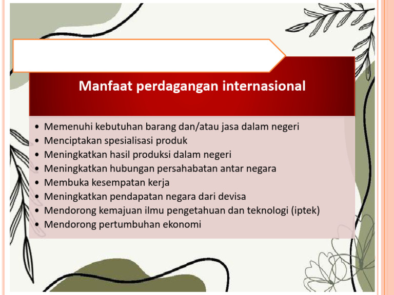 Manfaat Perdagangan Internasional | PDF