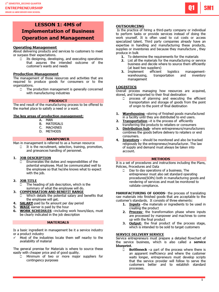 Grade 12 Abm Entrepreneurship Quarter 2 Notes | PDF | Balance Sheet ...